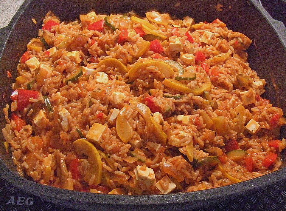 Mediterrane Zucchini - Reis - Pfanne mit Feta von CookingJulie ...