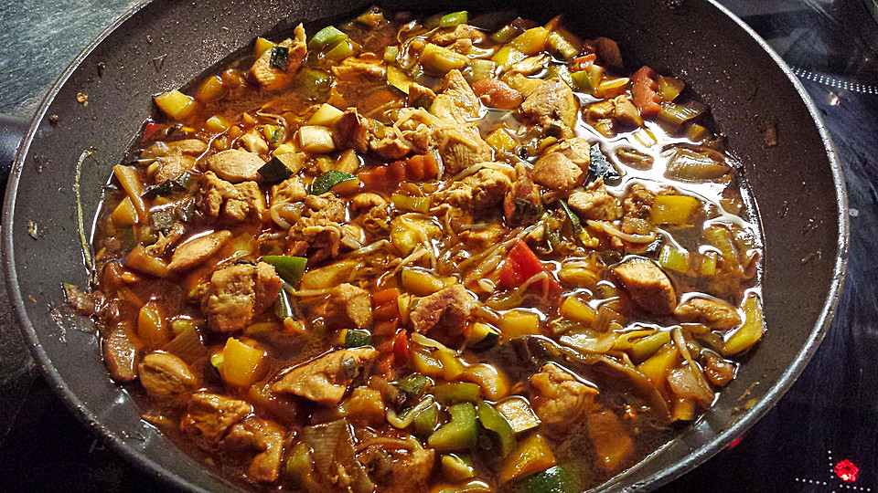 Chinesische Hahnchenpfanne Mit Gemuse