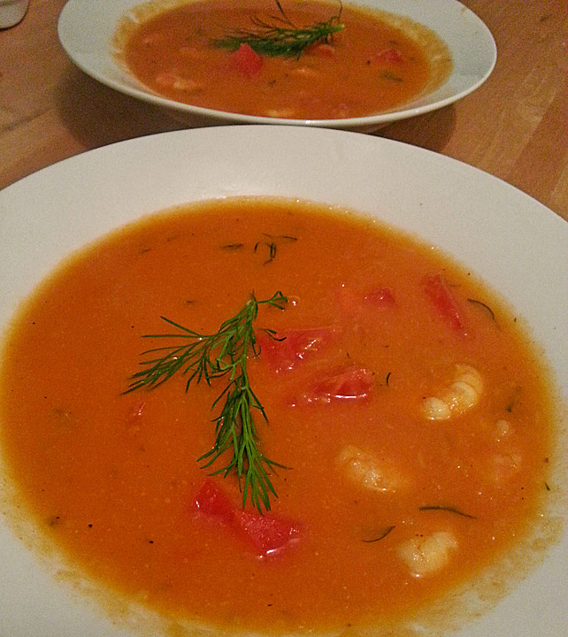 Fenchel Tomaten Suppe Mit Garnelen Von Myxintm Chefkoch De