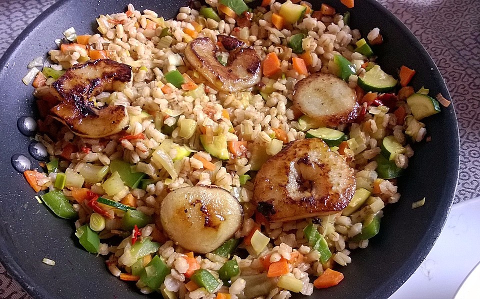 Gemüsepfanne mit Rollgerste (Rezept mit Bild) von gustochef | Chefkoch.de