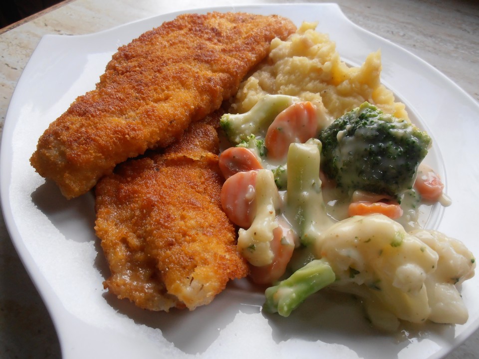 krümeltigers knusprig panierter Fisch mit Blattspinat von ...