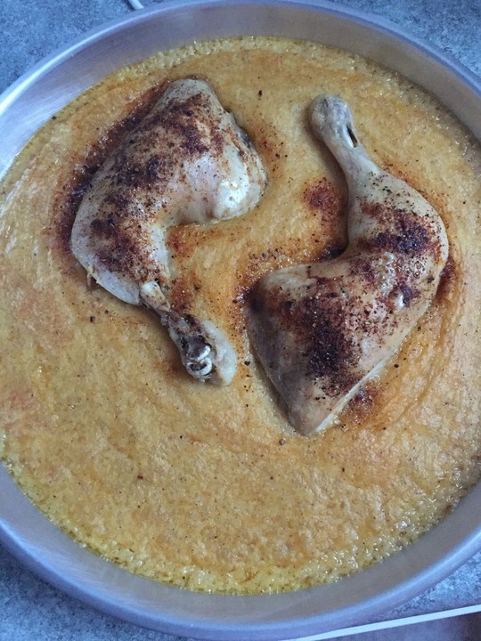 Qervish me pule - Maisbrei mit Huhn aus dem Ofen von Mrsshqipe ...