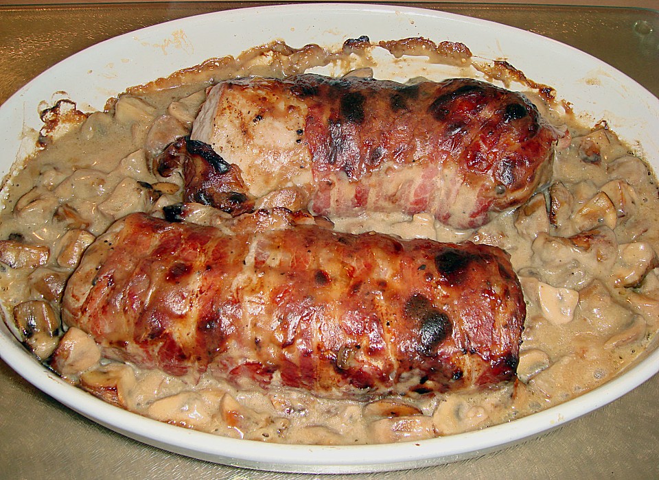 Lende im Speckmantel mit Champignons von monika_m | Chefkoch.de